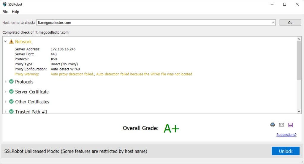 SSLRobot Proxy Warning Resolution – it.megocollector.com